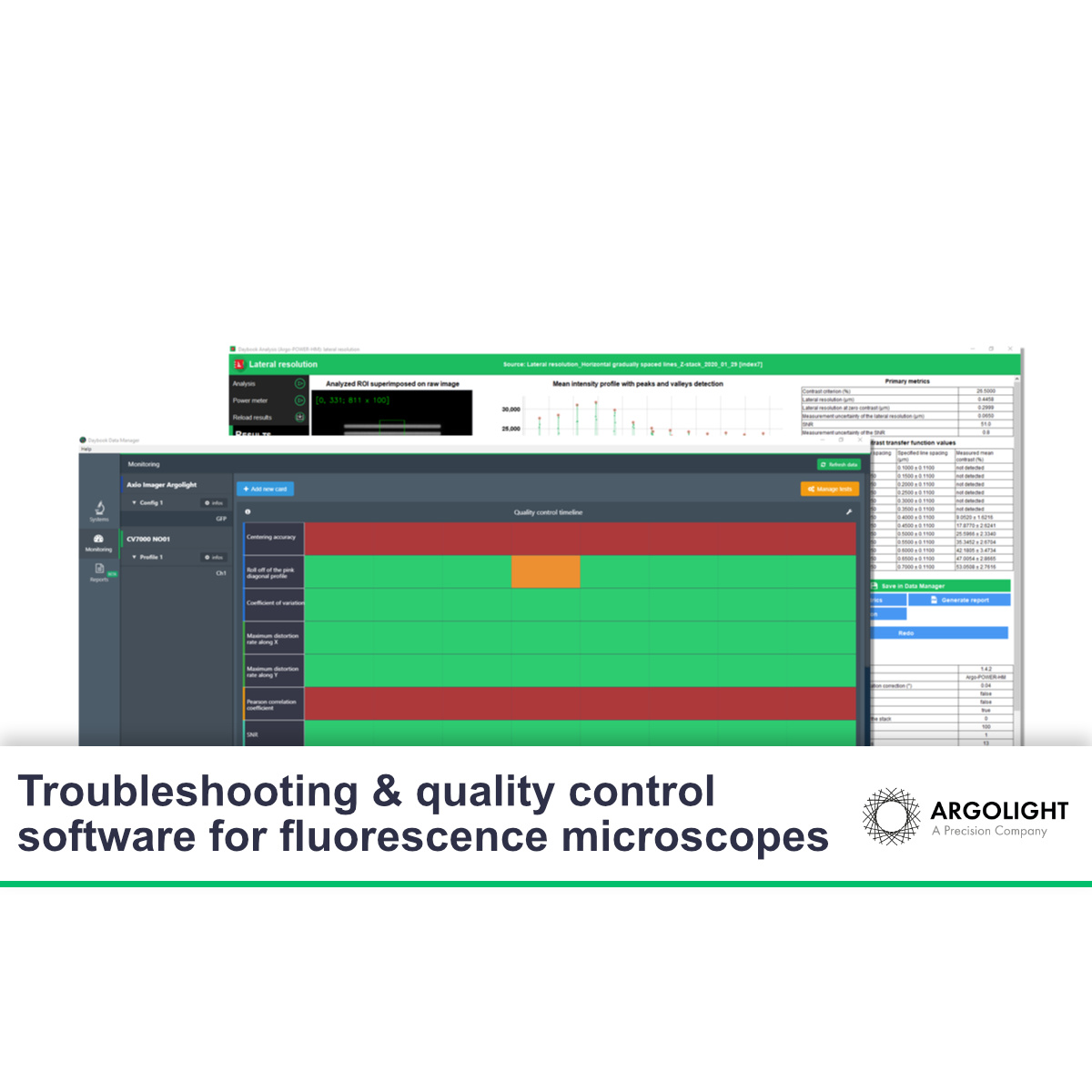 Troubleshooting & Quality Control software: Daybook 3 - Argolight